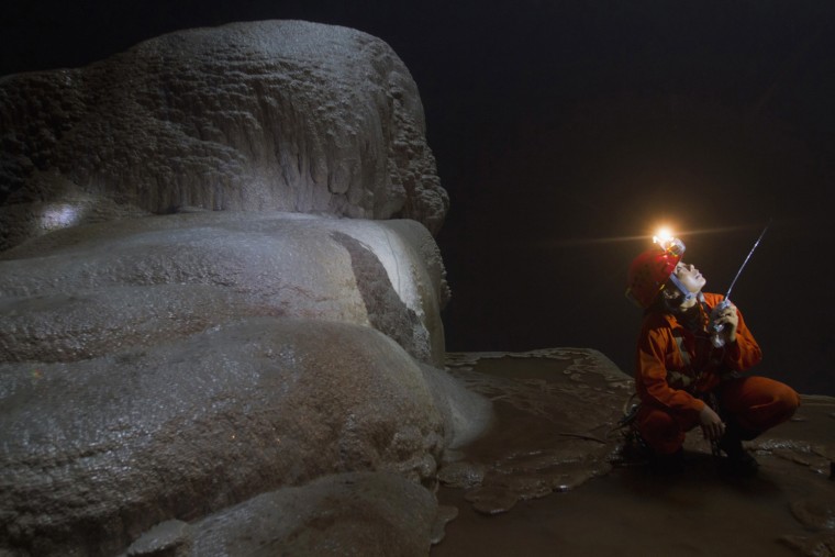 Cave diving in Indonesia's Jomblang cave