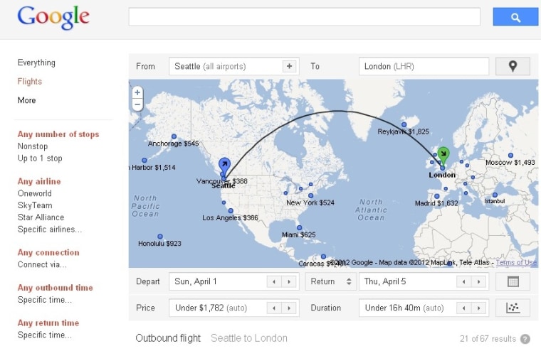 Google Flight Search goes global