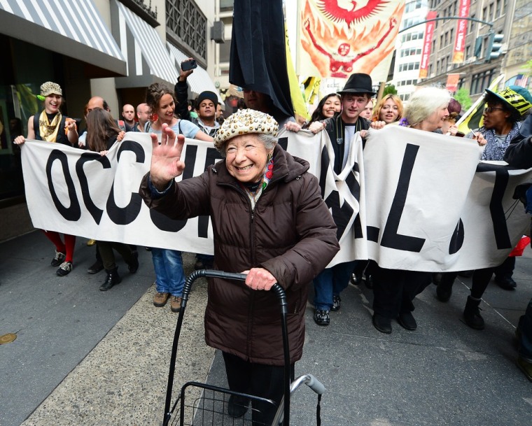 Lighter, quieter May Day protest moments