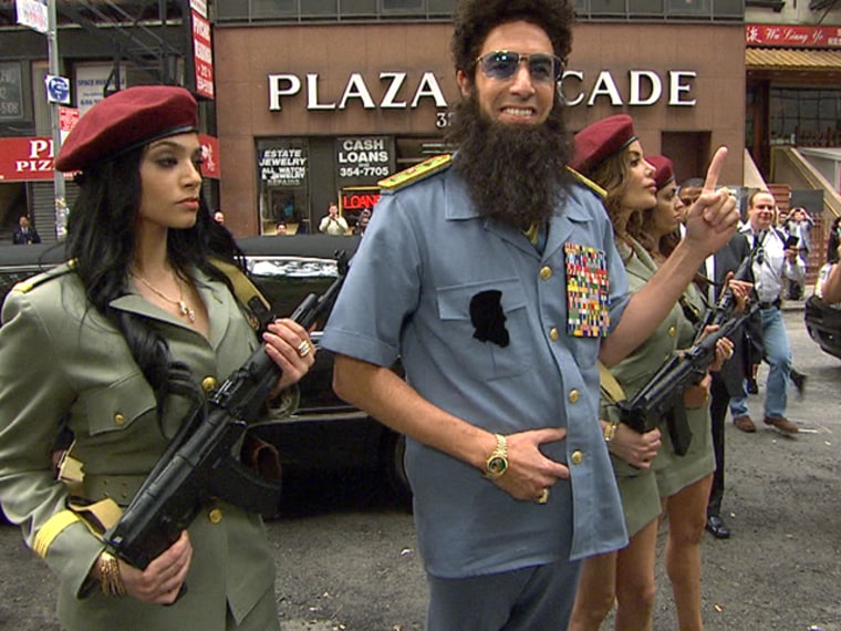 Now THAT'S an entrance: 'The Dictator' arrives, brings the big guns