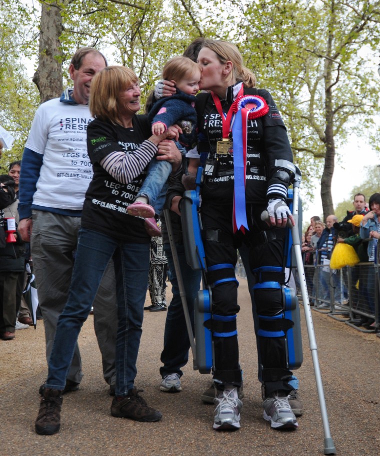 Paralyzed athlete completes marathon in sixteen days with bionic legs
