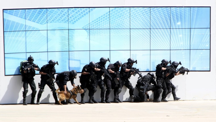 Weapons on display at Special Forces expo in Jordan