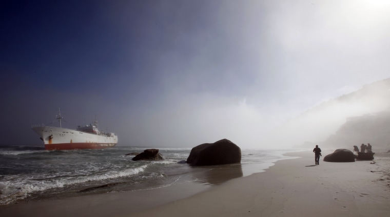 Fishing trawler runs aground off Cape Town beach