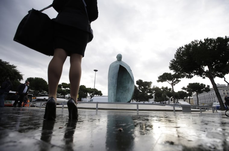 That's more like it! Much-mocked pope statue gets a makeover