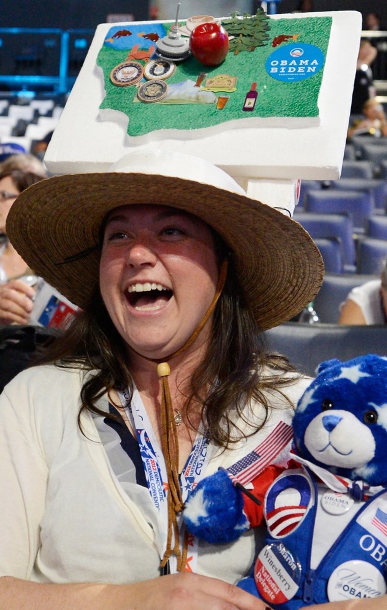 Wearing their party on their head at the DNC