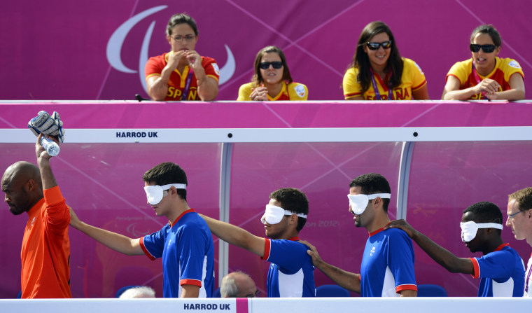 Goa-l-l-l!! Blind soccer star plays it by ear to score at the Paralympics