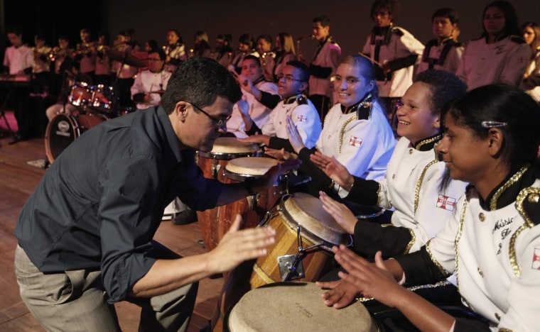 Deaf musicians play to the beat of the drums in Brazil