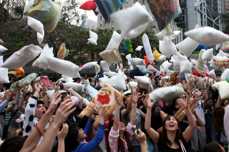 Wake up! It's International Pillow Fight Day!