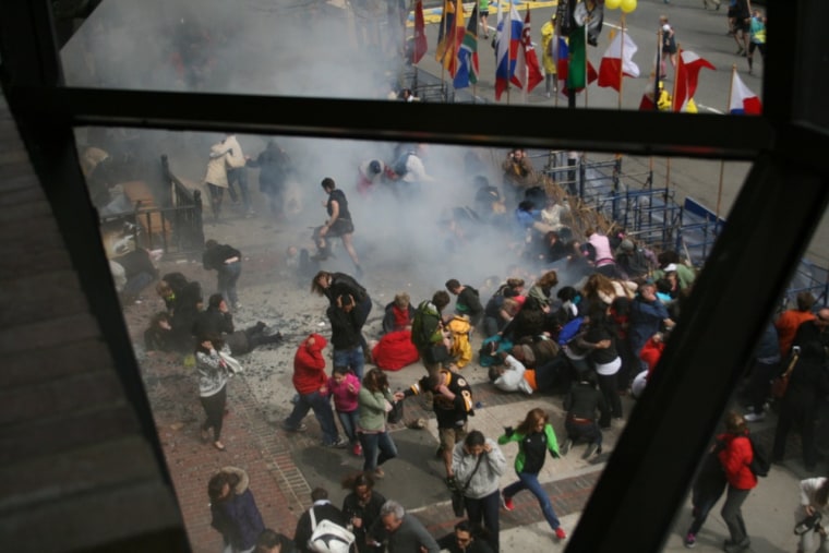 Marathon's deadly moments captured from office building above finish line