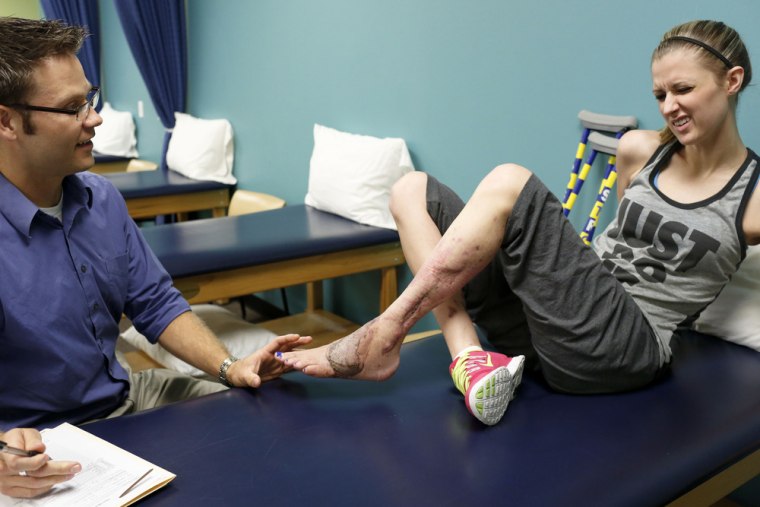 'What an amazing present': Boston Marathon survivor makes bid to walk