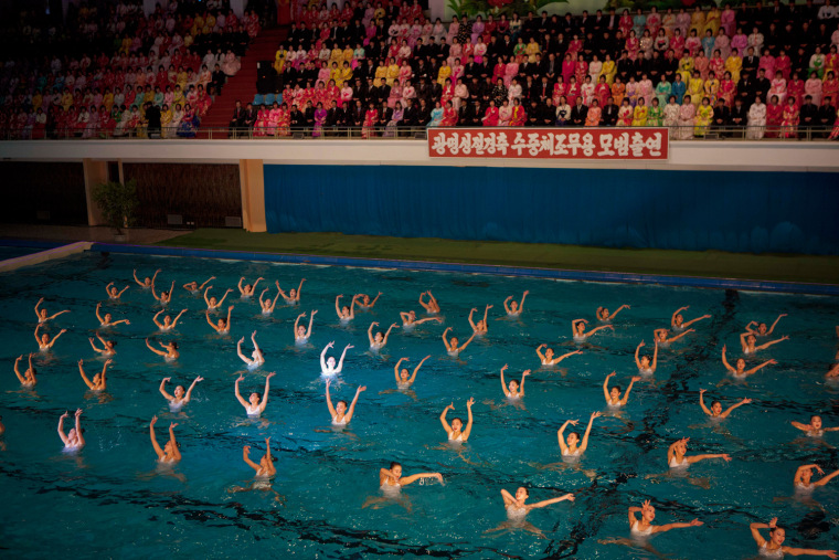 Surreal synchronized swimmers in North Korea