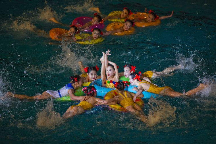 Surreal synchronized swimmers in North Korea
