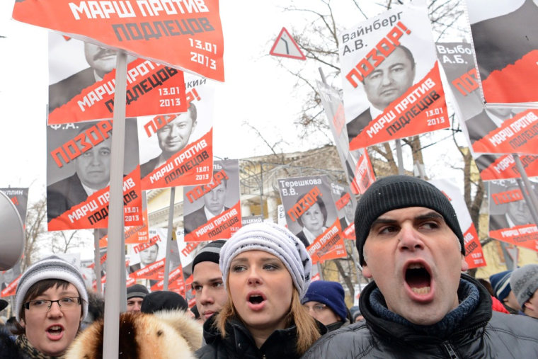 Thousands March In Moscow To Protest Russian Adoption Ban