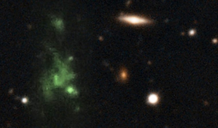 What makes space blobs glow?