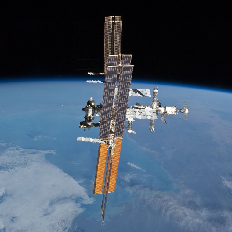 Different angle on the space station