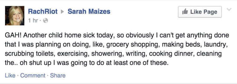 10 funny Facebook status updates from parents this week