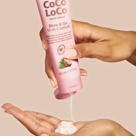 This blow-dry cream softens, de-frizzes and protects my hair