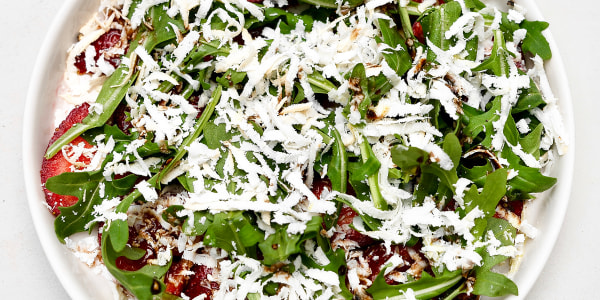 Strawberry Salad and Eggplant Pasta