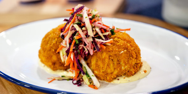 Ed Brown's US Open Menu: Crabcakes and Tomato-Watermelon Salad