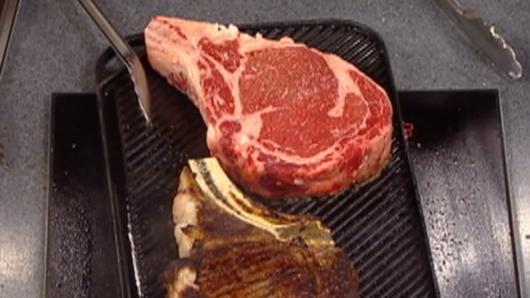 Char-grilled rib eye with The Neelys
