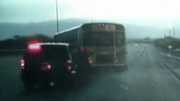 High speed bus chase caught on camera