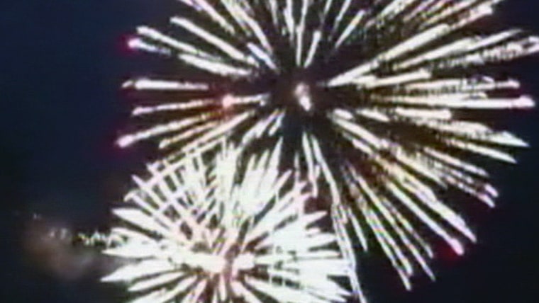 lightning and fireworks