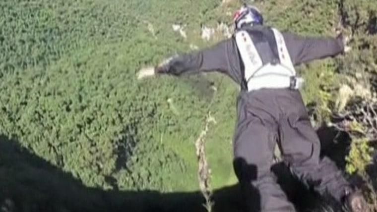 Waterfall jump ‘intense’ for BASE jumper
