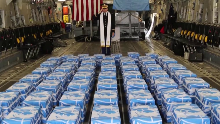 North Korea returns potential remains of 55 U.S. Korean War troops North Korea returns potential remains of 55 U.S. Korean War troops