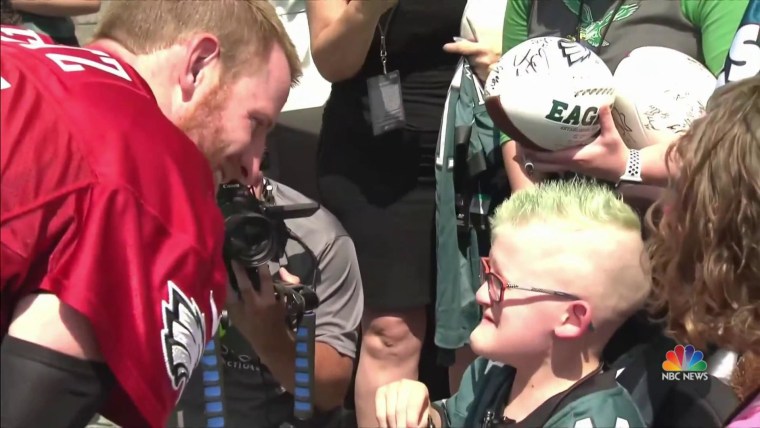 The emotional moment an NFL player met his biggest fan