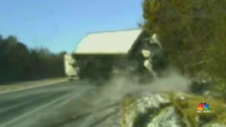 ‘Miracle’ rescue caught on camera after truck loses control