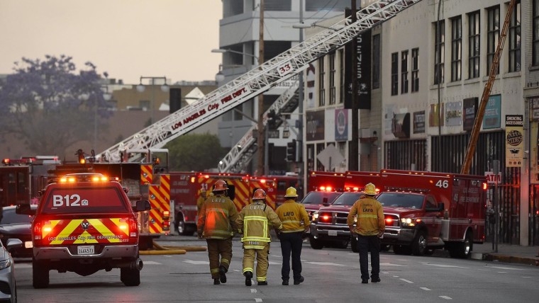 ‘Massive explosion’ rocks downtown Los Angeles, injuring 11 firefighters