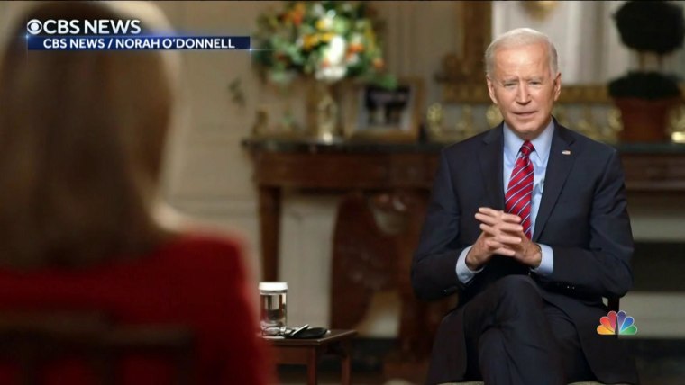 Biden gives first TV interview as president