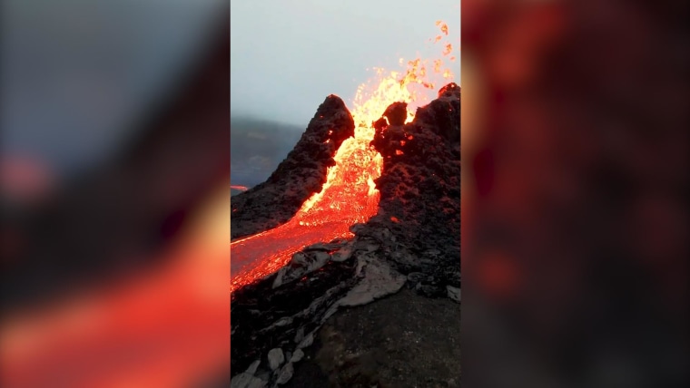 Watch: Drone flies over Iceland volcano, captures eruption