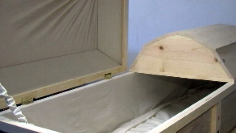Couple builds homemade custom caskets
