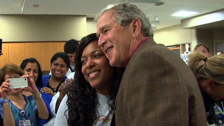 'You Look Great': President George W. Bush Visits Nurse Who Beat Ebola