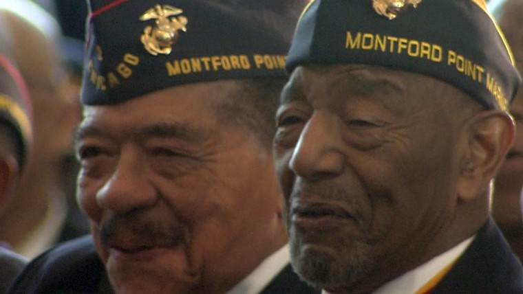 Hundreds of black Marines receive highest civilian honor