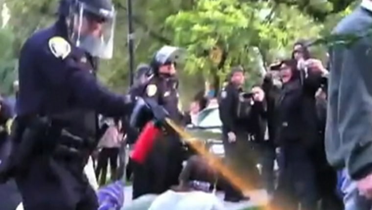 Police pepper-spraying of protesters causes outrage