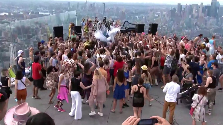 TODAY attends a Daybreaker party 100 stories above New York City