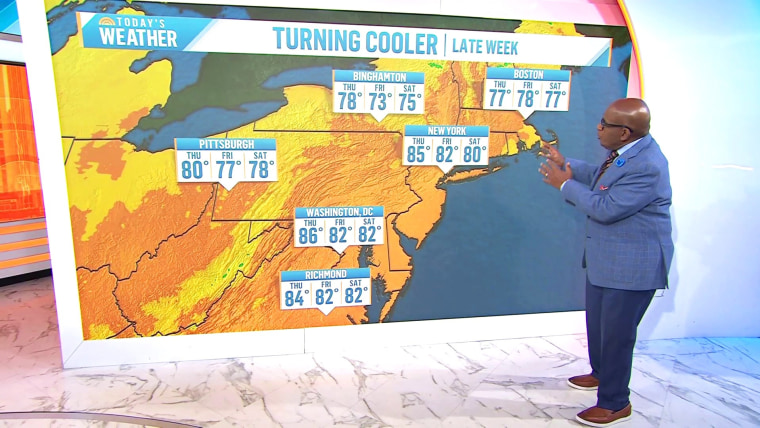 Cooler air and less humidity is on the way in the Northeast