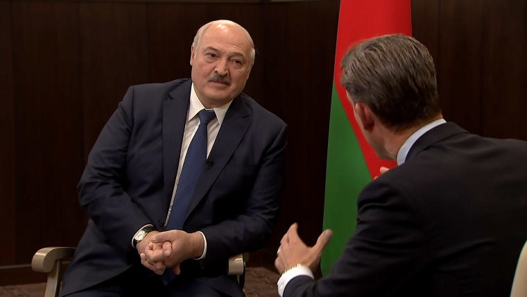 Watch in full: NBC News exclusive interview with Belarusian President Alexander Lukashenko