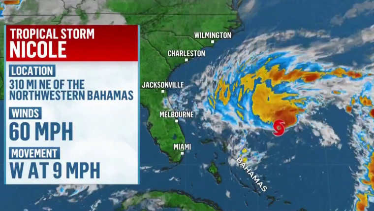 Tropical Storm Nicole Expected To Strengthen Into A Hurricane As It