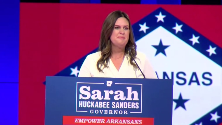 Sarah Huckabee Sanders Gives Victory Speech In Arkansas As First Female