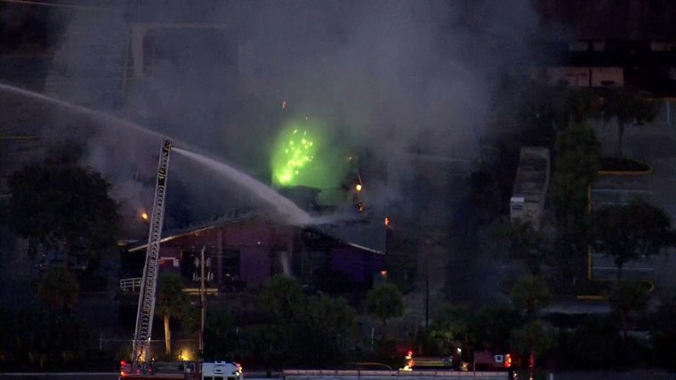 Sparks fly after Florida fireworks store goes up in flames