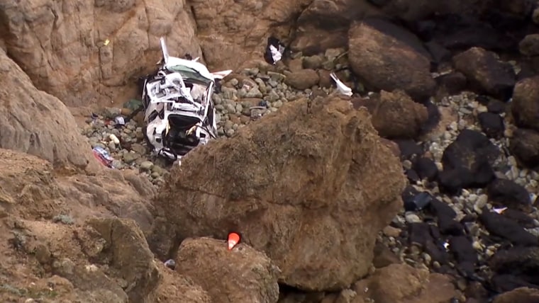 Two children and two adults survive after Tesla plunges 250 feet off ...