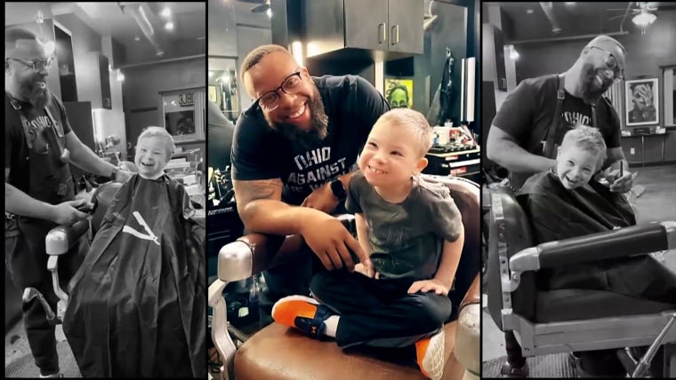 Barber Has Sweet Approach To Cutting Hair Boy With Down Syndrome