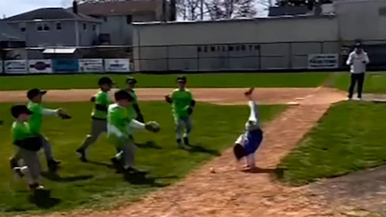 New Jersey 6-year-old goes viral for doing cartwheels during T-ball games