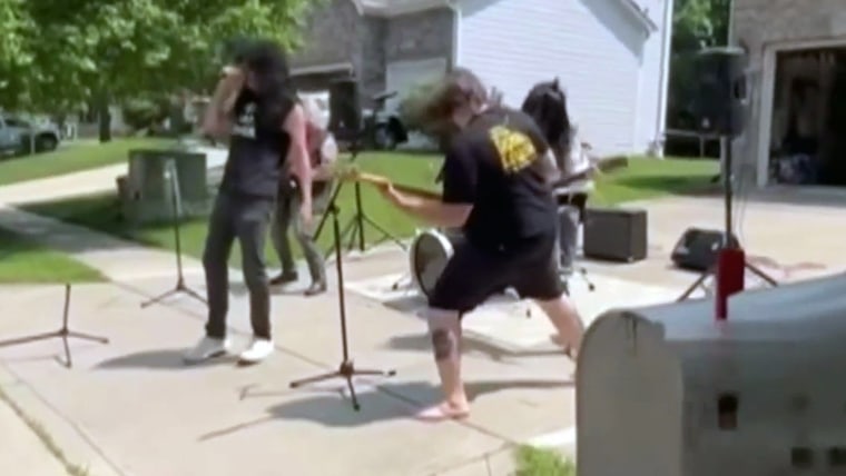 Parents kick off their kids’ summer with headbanging jam session