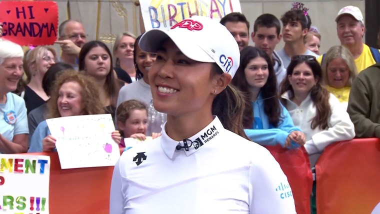 Danielle Kang shares putting tips on the TODAY plaza