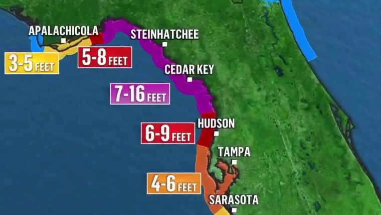 Idalia lessens to Category 3 hurricane but 12-16 foot storm surge persists