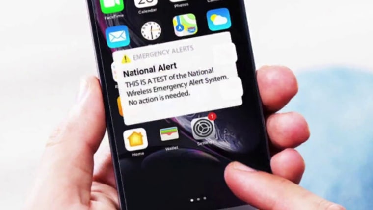 Phones to receives an alerts as part of emergency broadcast test